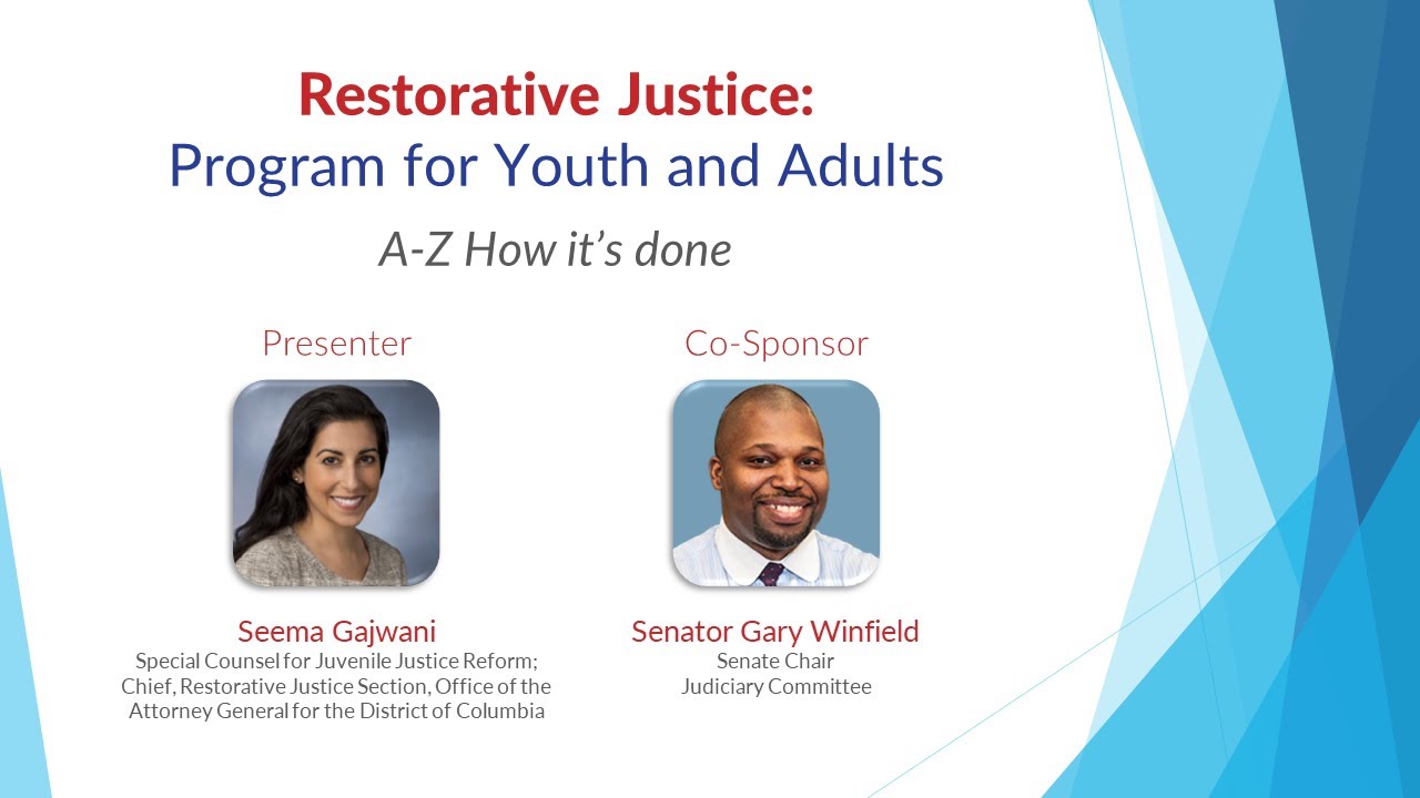 WEBINAR - Restorative Justice - Program for Youth and Adults: A-Z How it's done - One Standard ...